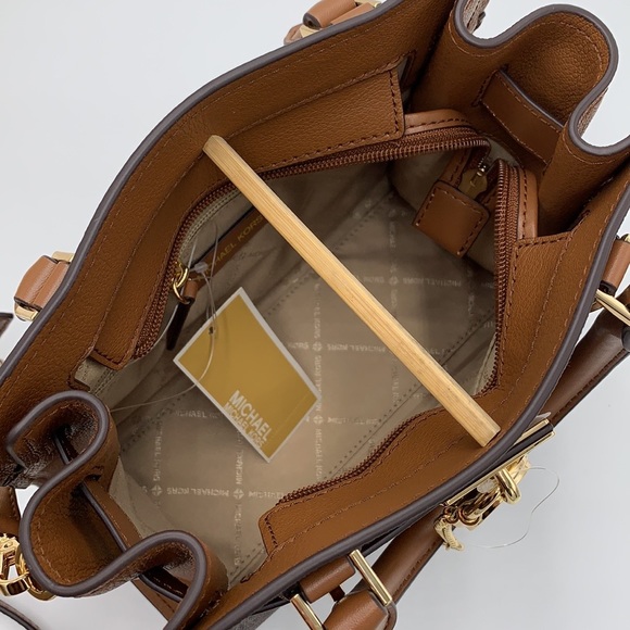 Michael Kors | Bags | Nwt Michael Kors Hamilton Small Satchel Crossbody Brownluggage Signature ...